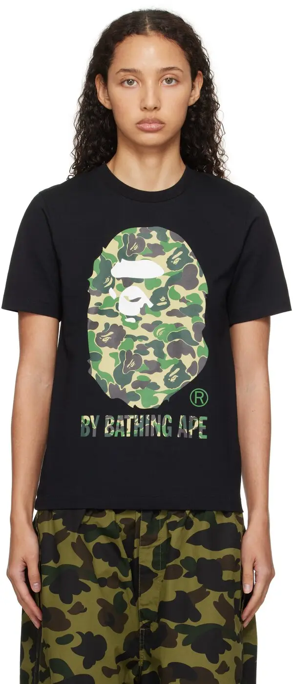 A Bathing Ape Black Abc Camo T-Shirt - Black X Green | Editorialist